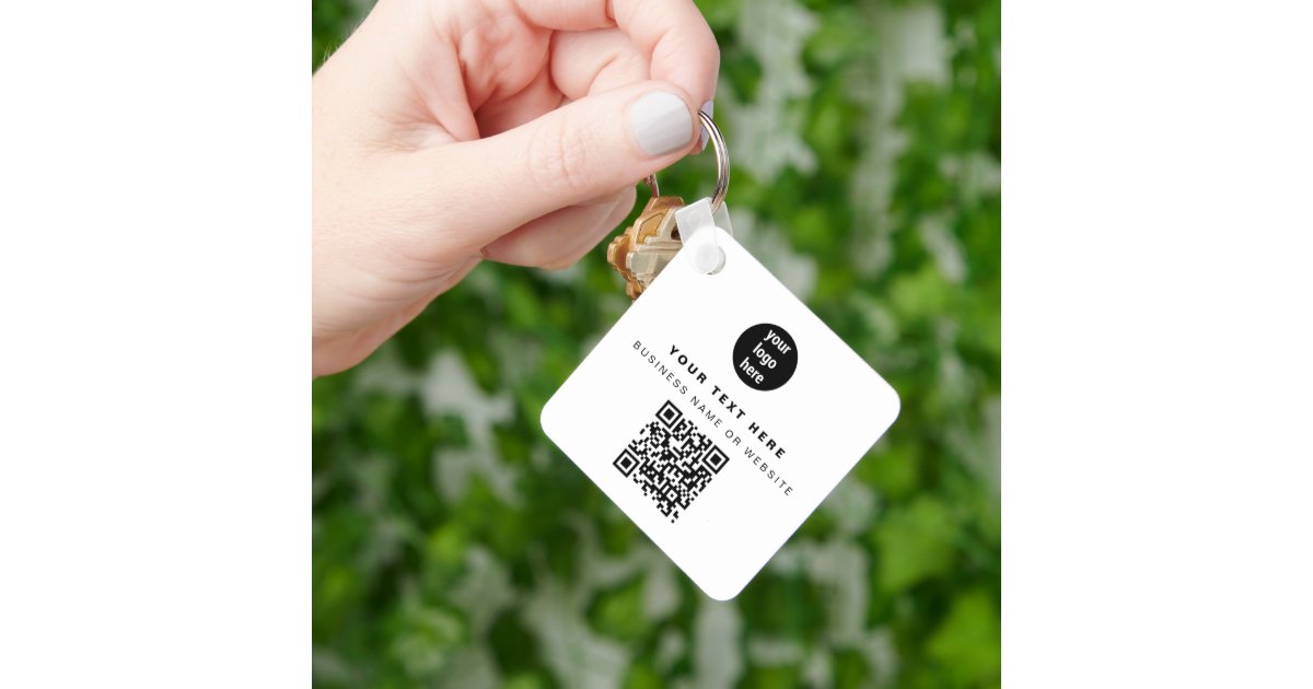 Porte-clés Code QR Logo d'entreprise minimaliste moderne | Zazzle.fr