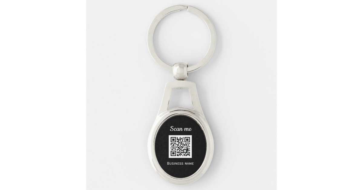 Porte-clés Code QR Logo professionnel Noir professionnel | Zazzle.fr
