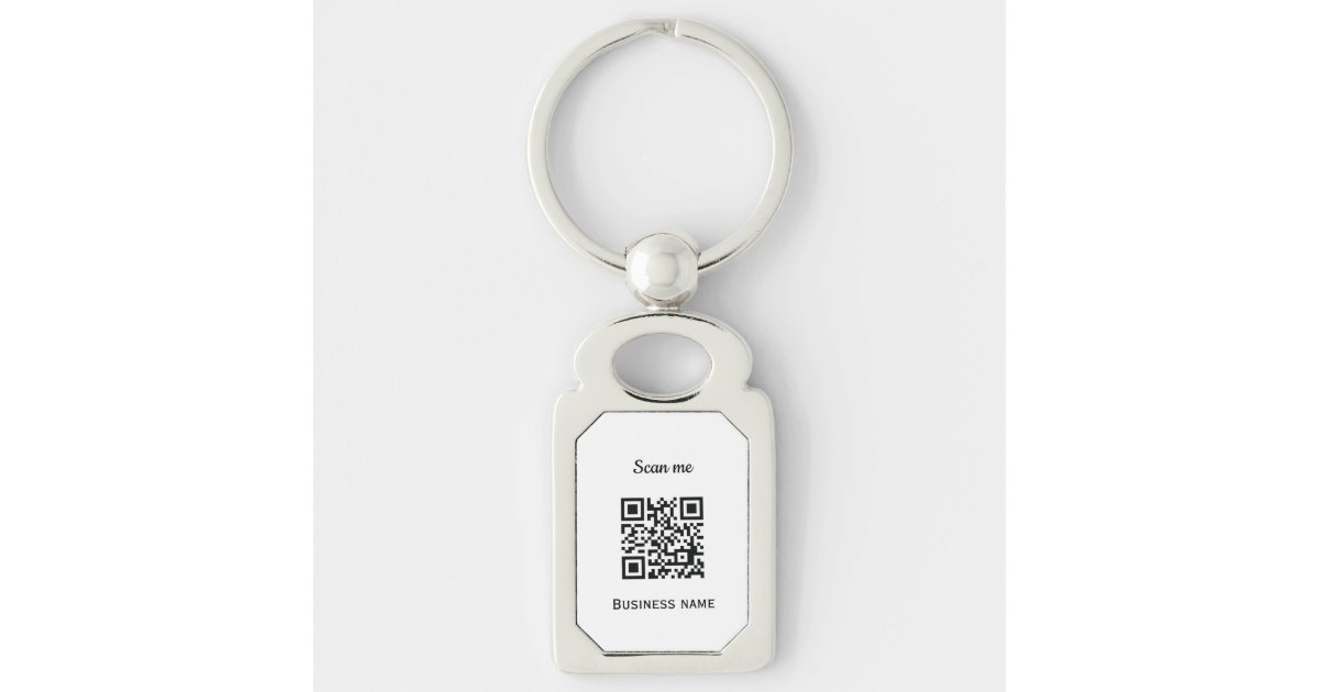 Porte-clés Code QR - Logo professionnel personnalisé noir | Zazzle.fr