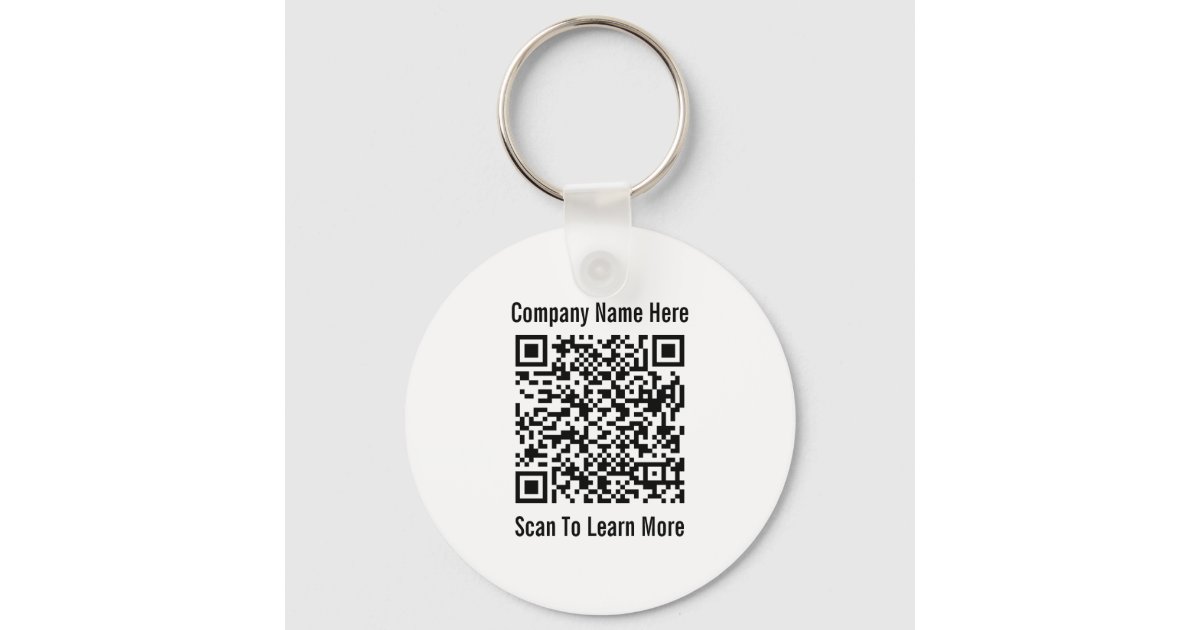 Porte-clés QR Code Black and White 2-Sided Business Template | Zazzle.fr