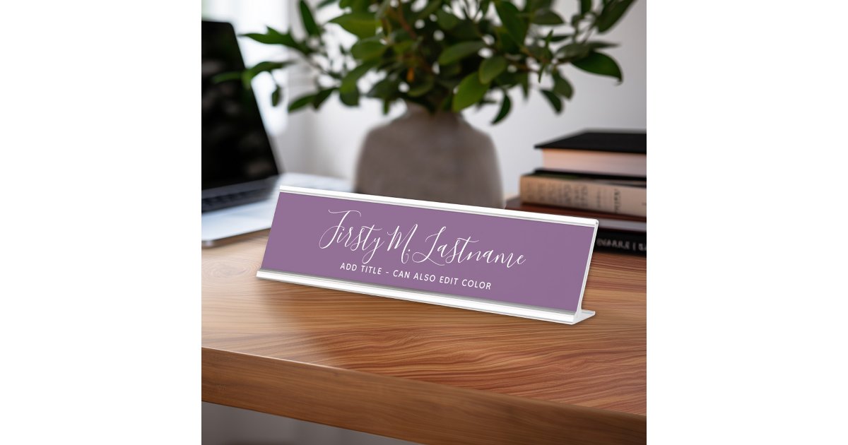 Porte-nom Pour Bureau Nom et titre Calligraphie - CAN EDIT couleur ...