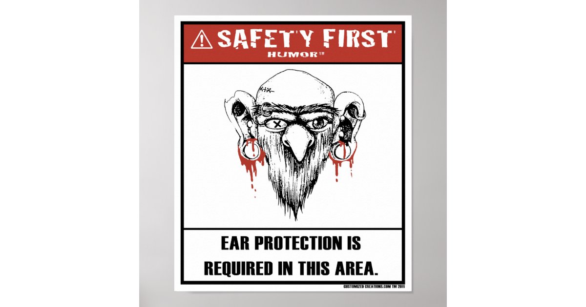 Poster de protection contre l'Humour-oreille | Zazzle.fr