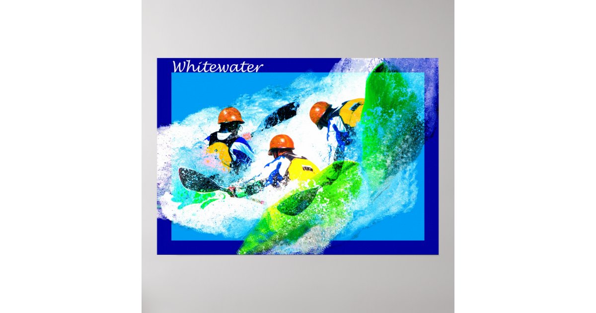 Poster de Whitewater Kayak | Zazzle.fr
