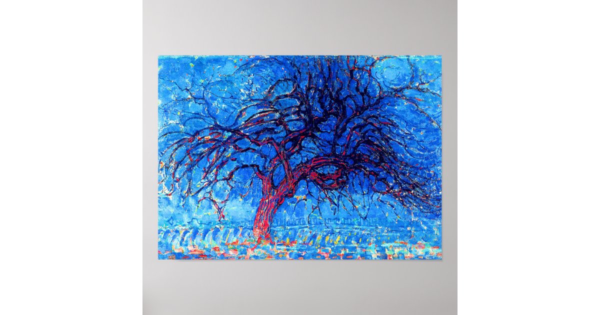 Poster Piet Mondrian - Avond (Soirée) L'Arbre Rouge | Zazzle.fr