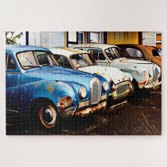 Puzzle Casse-tête vintage de voitures | Zazzle.fr