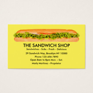 Cartes de Visite Sandwich | Zazzle.fr