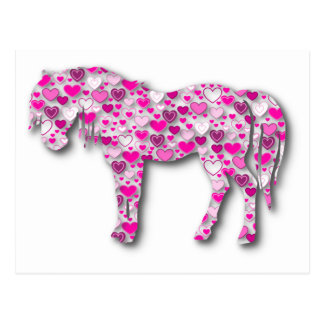 Cheval Rose Cartes postales