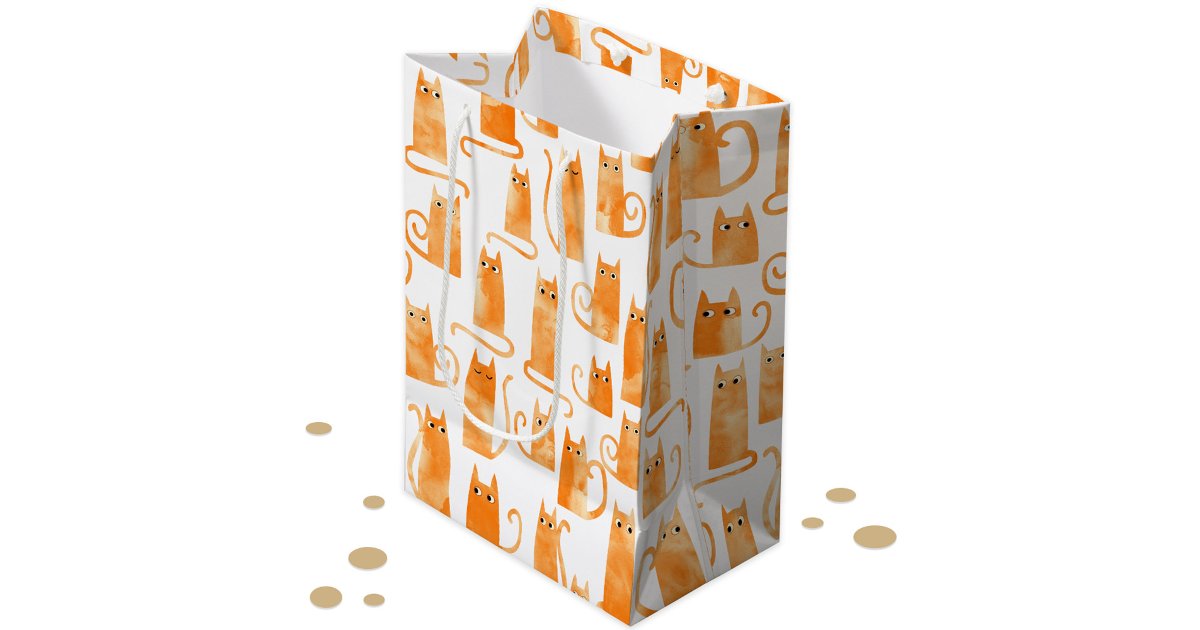 Sac Cadeau Moyen Chat orange amusant | Zazzle.fr