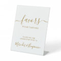 Signe De Table Élégante signature Mariage de script or Boissons | Zazzle.fr