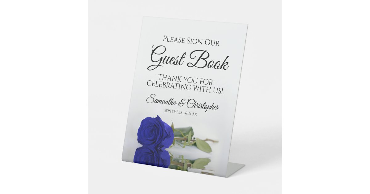 Signe De Table Elégant Royal Blue Rose S'il vous plaît signer not ...