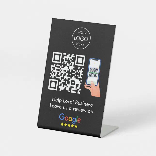 Signe De Table Google Avis | Profil d'entreprise Code QR noir | Zazzle.fr