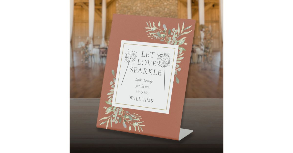 Signe De Table Laissez Love Sparkle Greenery Mariage en terre cui ...