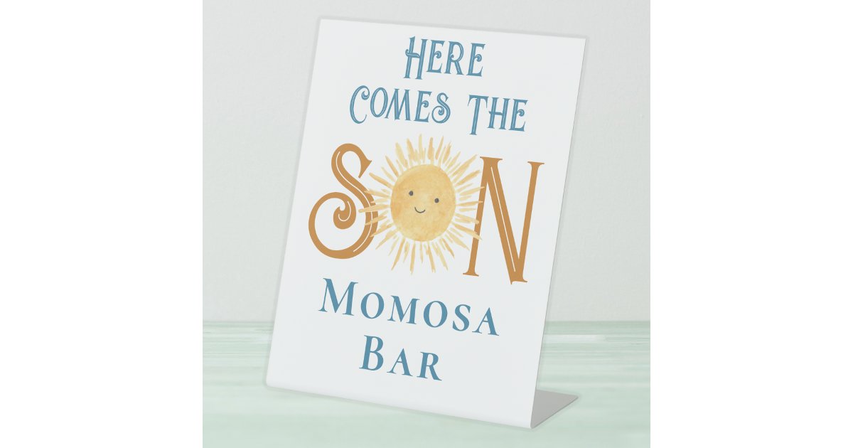 Signe De Table Voici Le Baby shower Son Momosa Bar | Zazzle.fr
