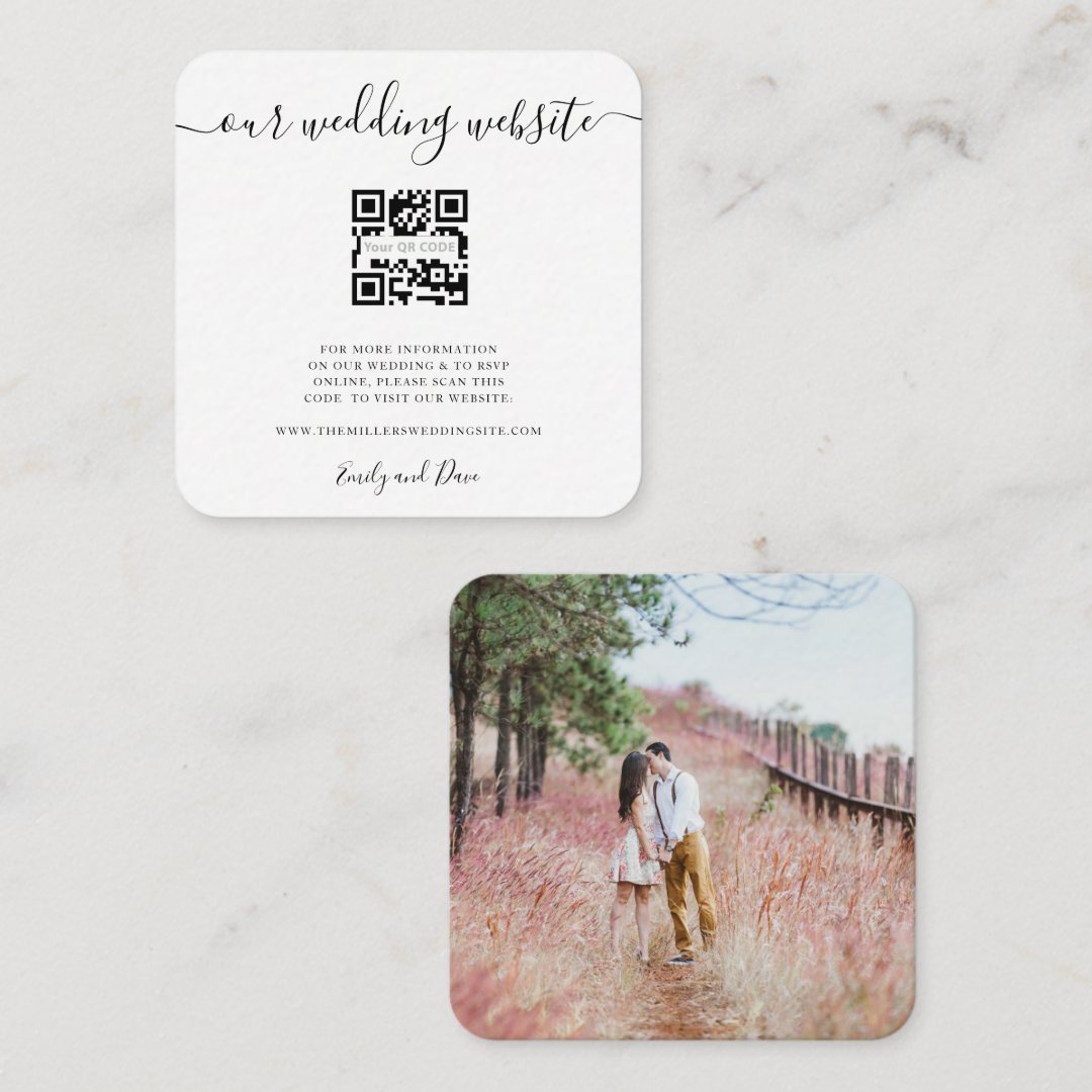 Site Web mariage Insérer une carte QR CODE photo s | Zazzle.fr