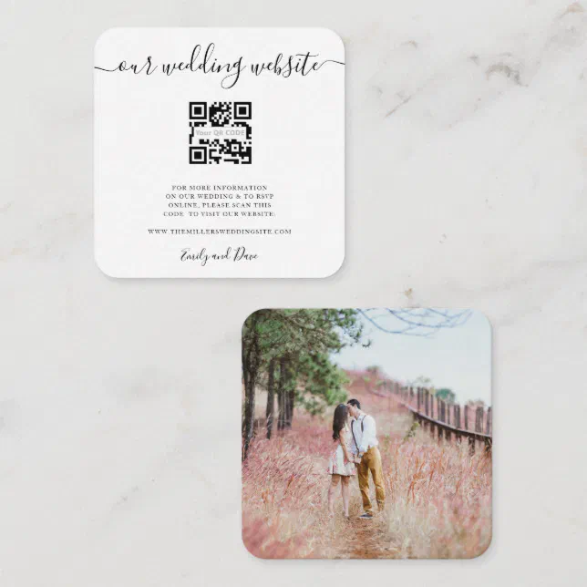 Site Web mariage Insérer une carte QR CODE photo s | Zazzle.fr