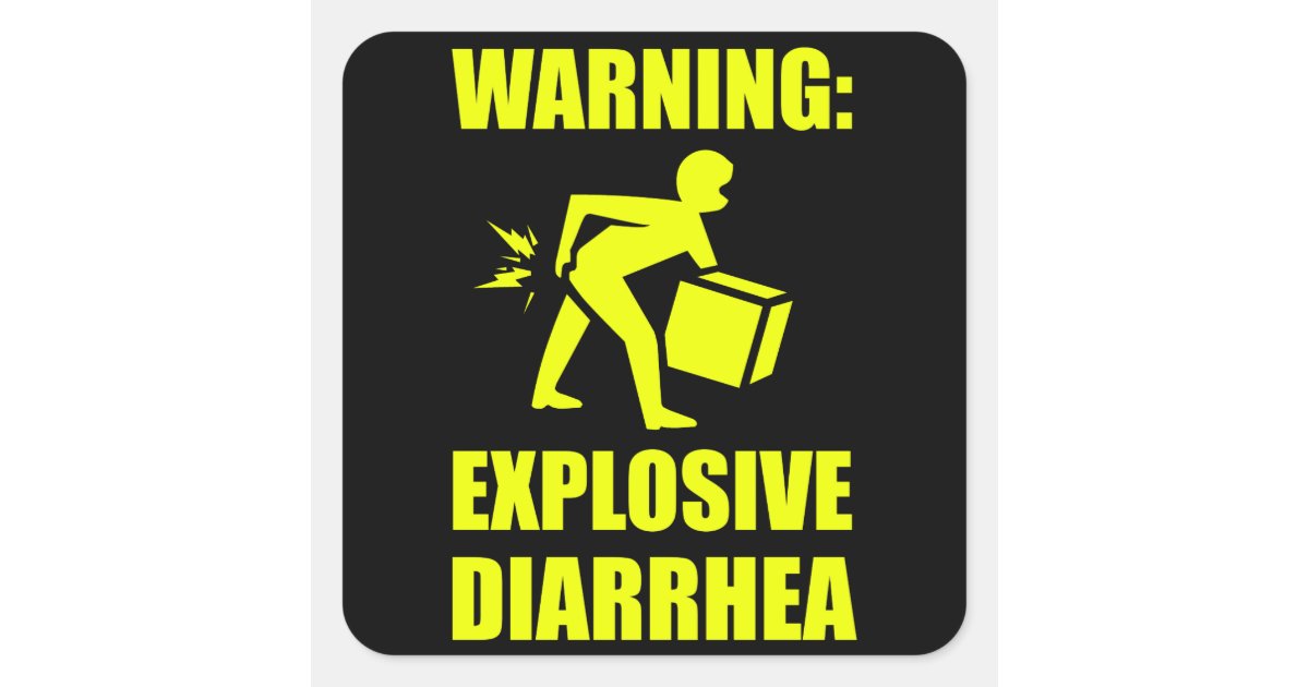 Sticker Carré Diarrhée explosive | Zazzle.fr