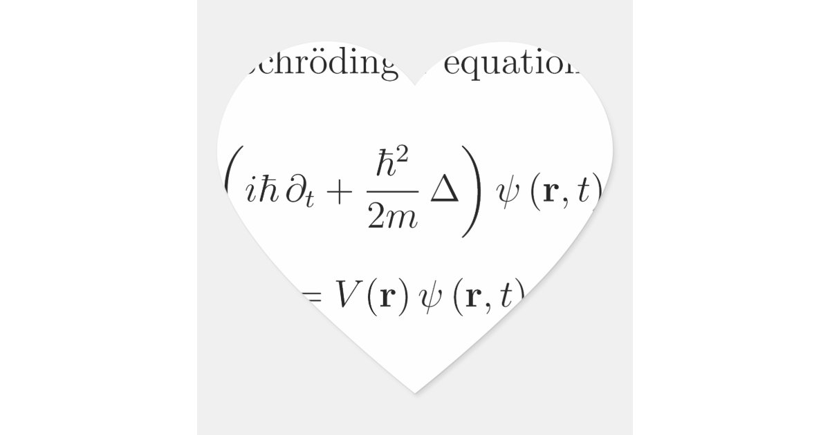 Sticker Cœur équation Schrodinger avec nom | Zazzle.fr