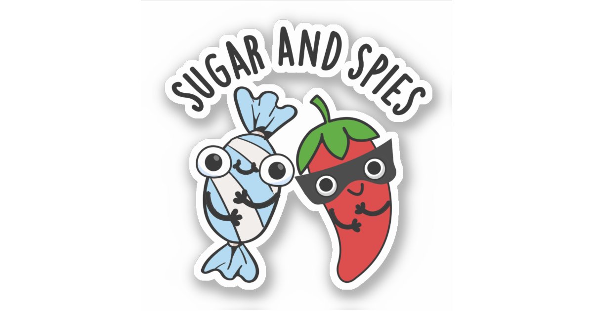 Sticker Le sucre et les espions amusant jeu de nourriture | Zazzle.fr