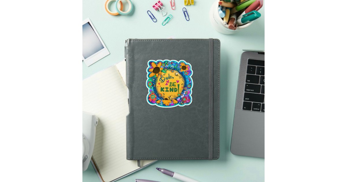 Sticker Mec Be Kind Fun Colorful Kindness | Zazzle.fr