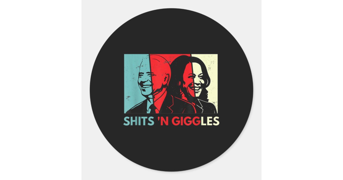 Sticker Rond Anti Biden Harris S &' ; n Giggles Political Gig | Zazzle.fr