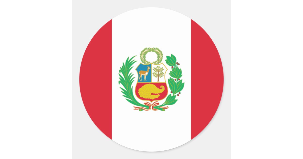Sticker Rond Bandera del Perú - drapeau du Pérou | Zazzle.fr