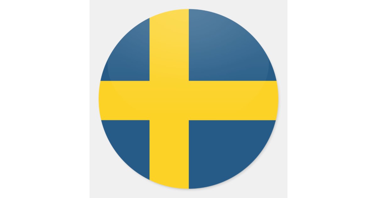Sticker Rond Cercle de drapeau de qualité de la Suède | Zazzle.fr