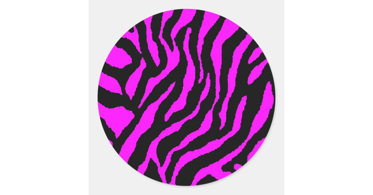 STICKER ROND COREY TIGER 1980 RETRO TIGER STRIPES PINK | Zazzle.fr