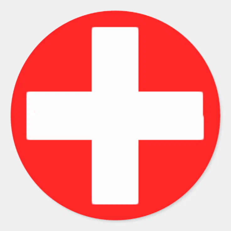 Sticker Rond Croix-Rouge | Zazzle.fr