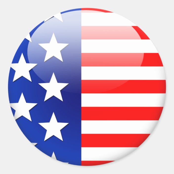 Sticker Rond Drapeau américain 2,0 | Zazzle.fr