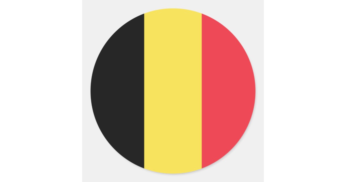 Sticker Rond Drapeau belge, Drapeau belge | Zazzle.fr