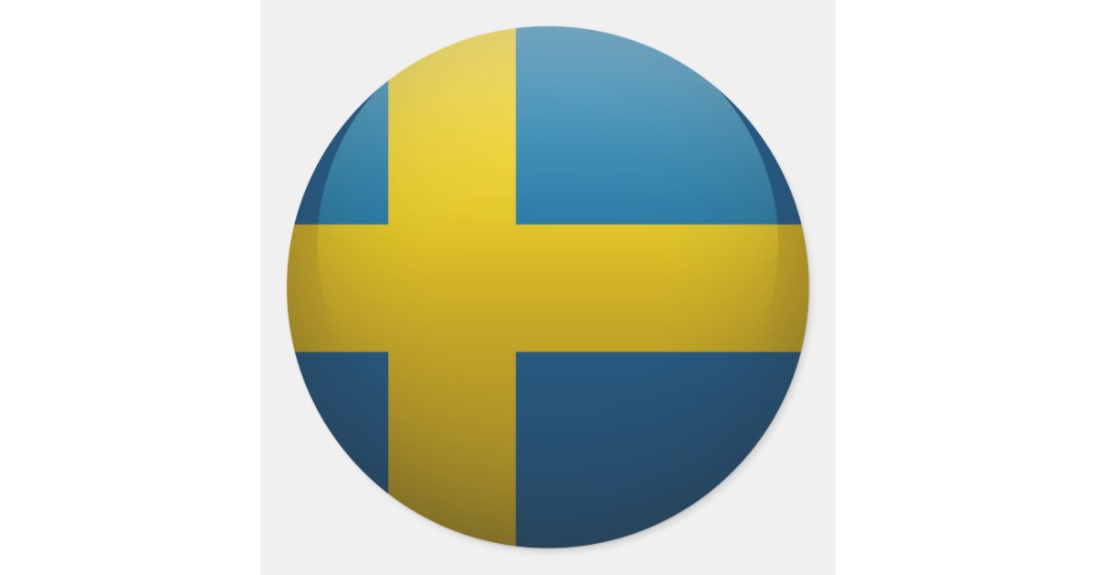Sticker Rond Drapeau de la Suède | Zazzle.fr