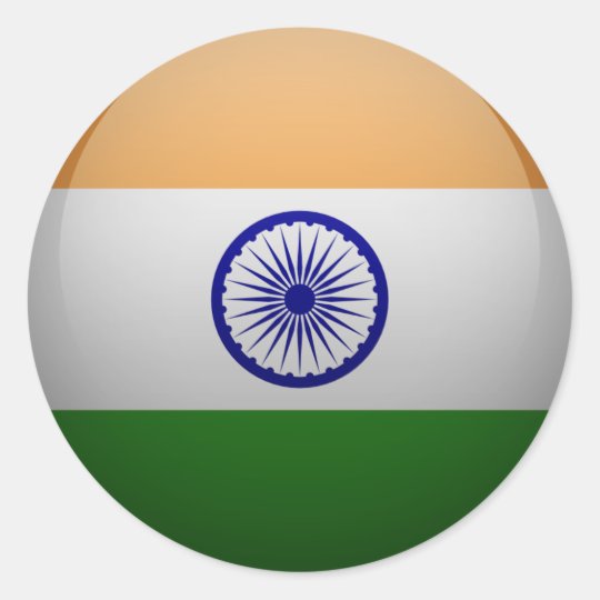 Sticker Rond Drapeau de l'Inde | Zazzle.fr