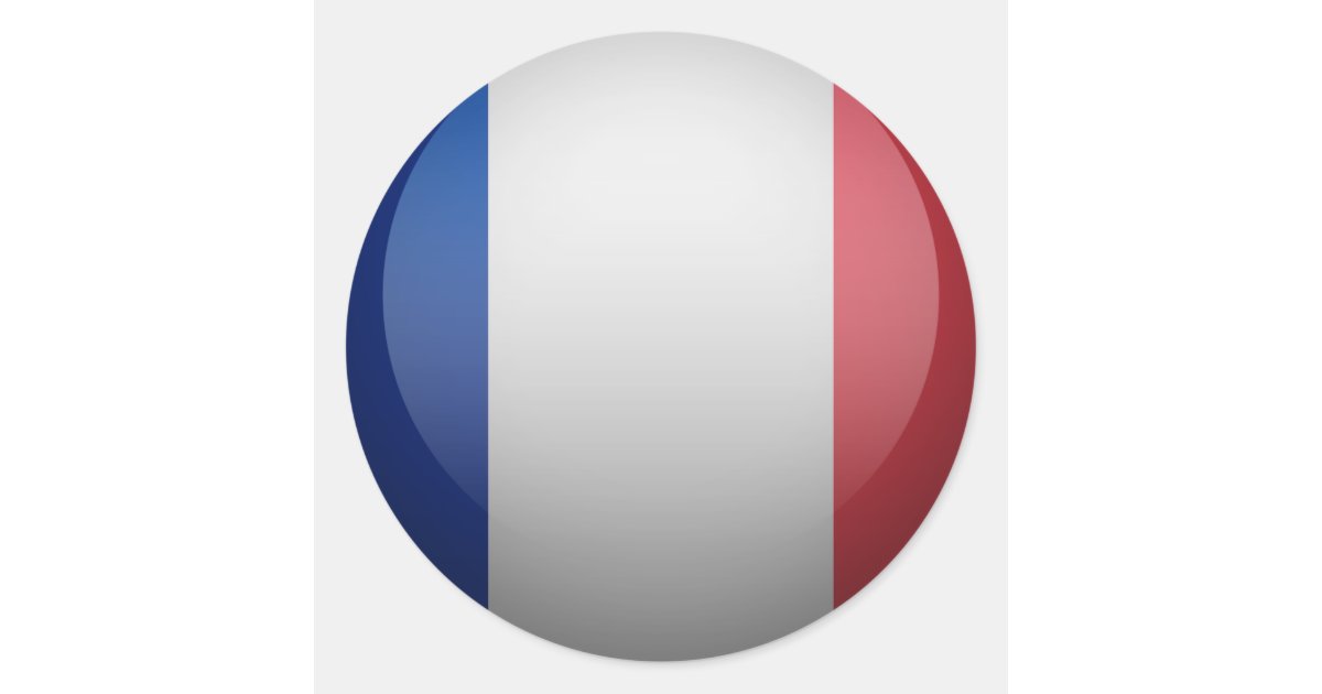 Sticker Rond drapeau français | Zazzle.fr