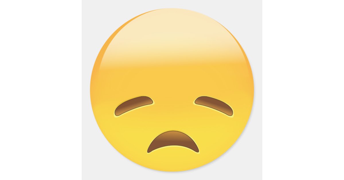Sticker Rond Emoji du visage déçu | Zazzle.fr