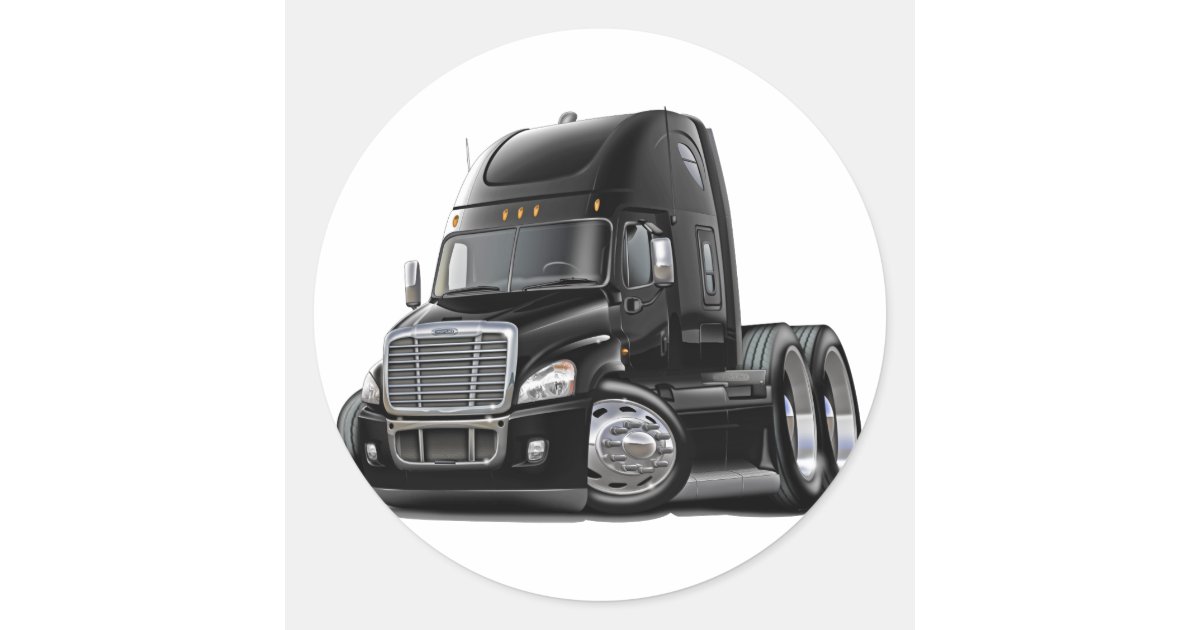 Sticker Rond Freightliner Cascadia Black Truck | Zazzle.fr