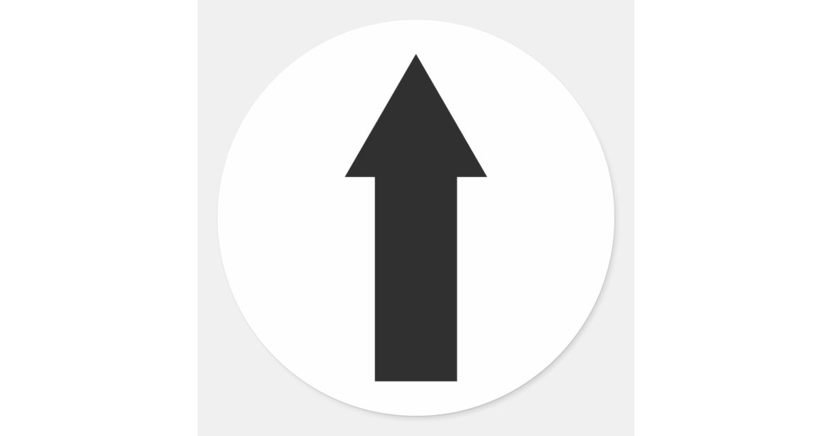 Sticker Rond icône de flèche noire vers le haut | Zazzle.fr
