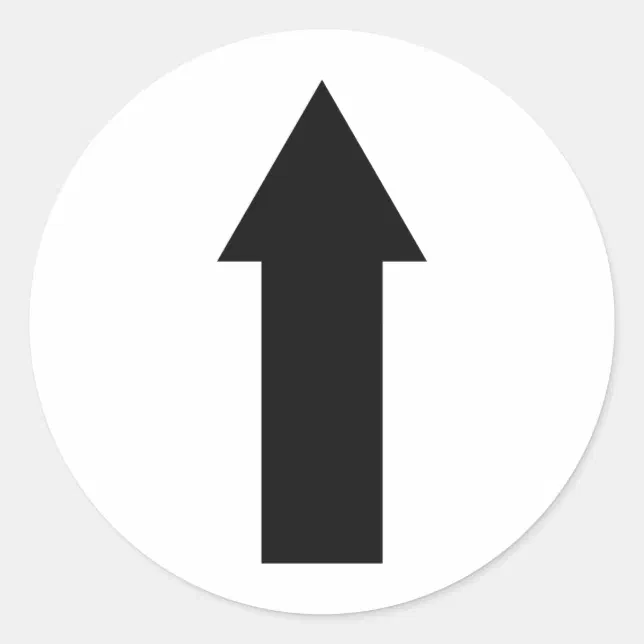 Sticker Rond icône de flèche noire vers le haut | Zazzle.fr