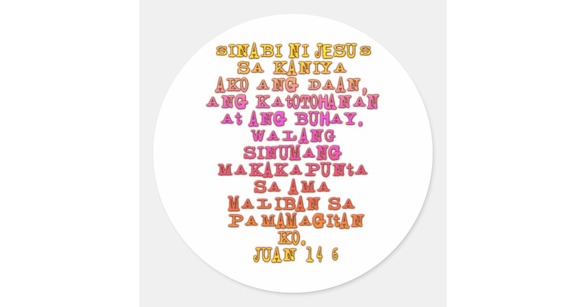Sticker Rond John 14 6 Tagalog Zazzle fr Sticker Rond John 14 6 Tagalog Zazzle fr