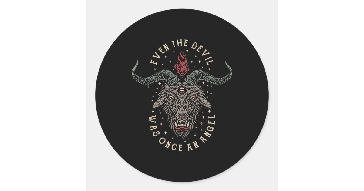 Sticker Rond Même le diable était autrefois un ange | Zazzle.fr