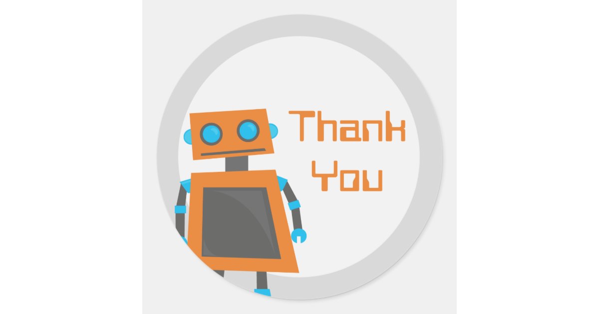 Stickers Merci Robot Orange | Zazzle.fr