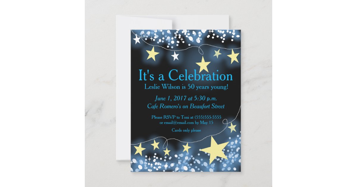 Strands of Stars 50th Birthday Invitation | Zazzle.fr