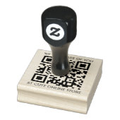 Tampons Encreurs Modèle de code QR avec timbre en bois texte | Zazzle.fr