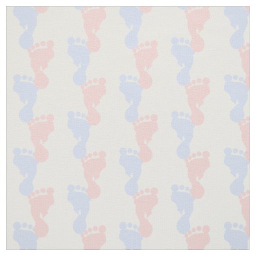 Tissu Empreintes de pas de roses pâles et de bleu | Zazzle.fr