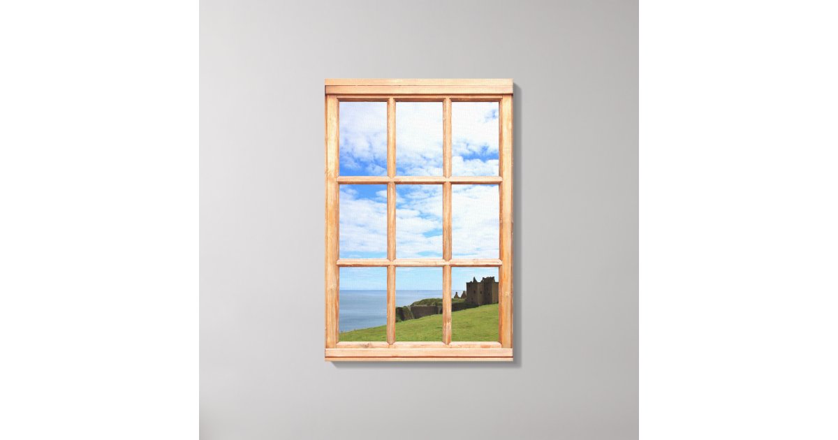 Toile Castle by the Sea 3D Effect Window View Picture | Zazzle.fr