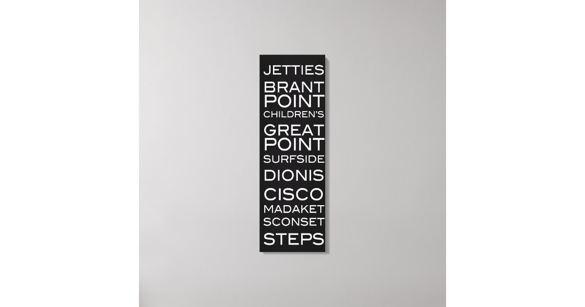 Toile Décor mural noir & blanc des plages de Nantucket | Zazzle.fr