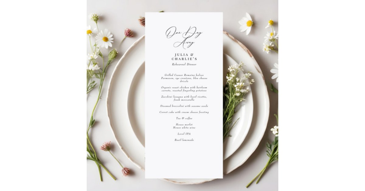 Un Jour De Répétition Diner Élégant Menu | Zazzle.fr