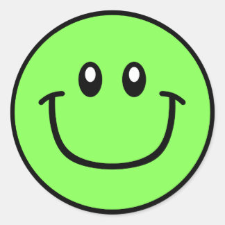 Smiley Vert Autocollants, Stickers Smiley Vert