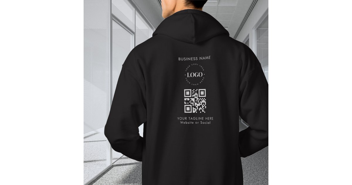 Veste À Capuche Logo de l'entreprise personnalisée QR Code et text ...
