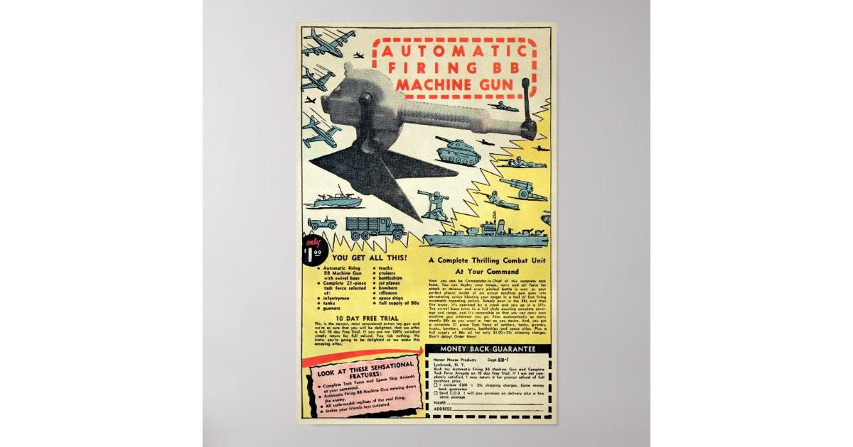 Vintage BB Gun Mail Order Ad Poster | Zazzle.fr